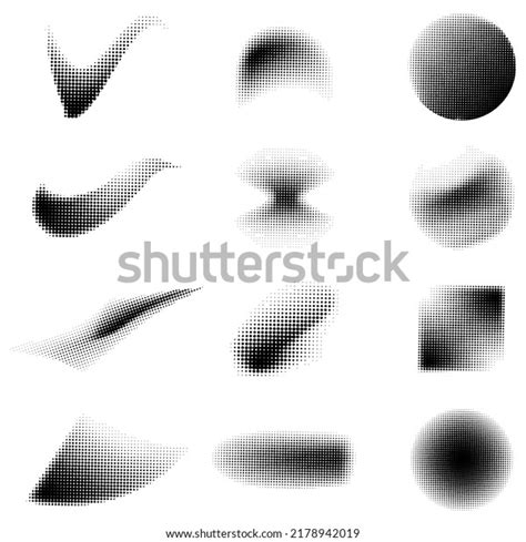 Halftone Effect Design Elements Halftone Shapes Stock Vector Royalty