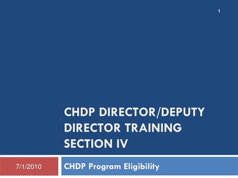 Ppt Chdp Directordeputy Director Training Section Iv Powerpoint