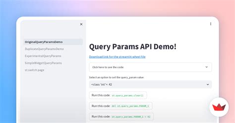 Originalqueryparamsdemo · Streamlit