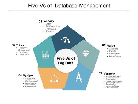 Five Vs Of Database Management Ppt Powerpoint Presentation Infographics