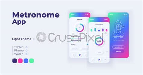 Your Metronome Tablet Interface Vector Template Mobile App Page Night