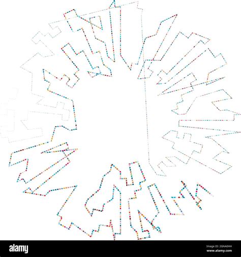 Geometric Random Circular Element Abstract Angular Circle Shape