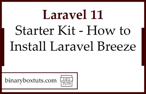 Laravel 11 Starter Kit How To Install Laravel Breeze Binarybox
