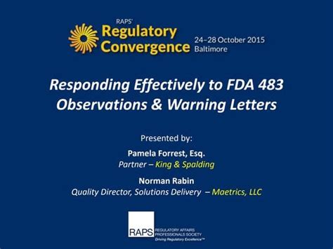 Fda 483 Observations In The Lab Ppt