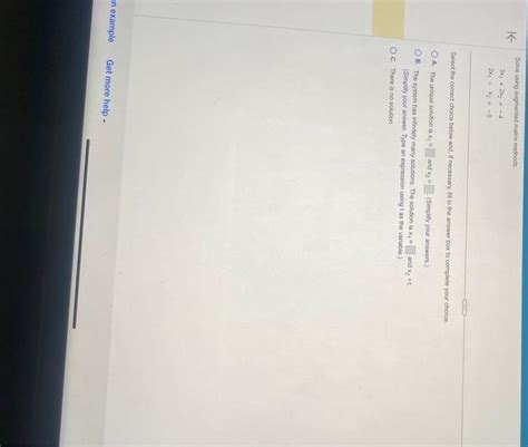 solved solve using augmented matrix methods