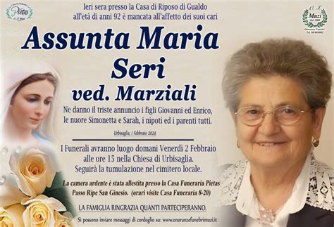 Seri Assunta Maria Ved Marziali Onoranze Funebri Muzi