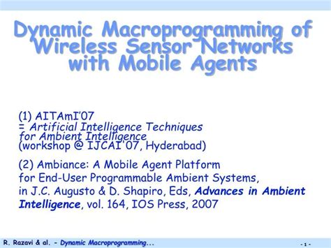 Ppt Dynamic Macroprogramming Of Wireless Sensor Networks With Mobile Agents Powerpoint