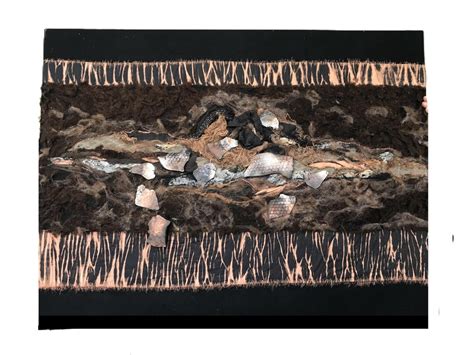 Mixed Media Wall Hanging Fiber Art 3d Assemblage Wall Collage