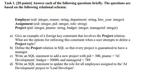 Solved Task 1 20 ﻿points ﻿answer Each Of The Following