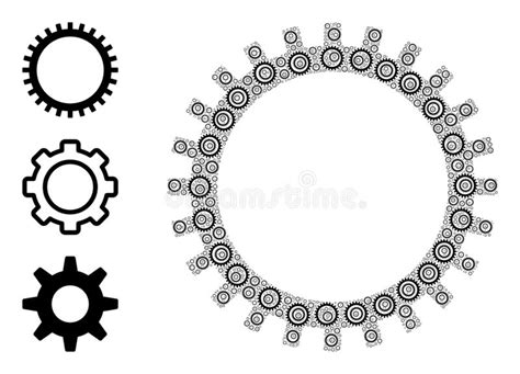 Recursive Gear Connectors Icon Self Collage Stock Vector Illustration Of Collage Fractal