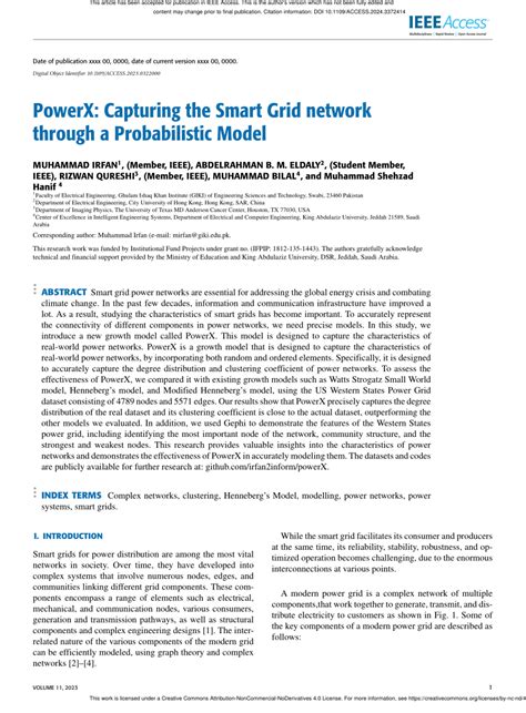 PDF PowerX Capturing The Smart Grid Network Through A Probabilistic Model