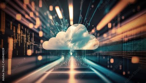 Illustration Concept Of Cloud Computing Service For Future Data Storage Computing Power