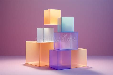 3d Render Of A Stack Of Translucent Cubes Stock Illustration Illustration Of Render Abstract