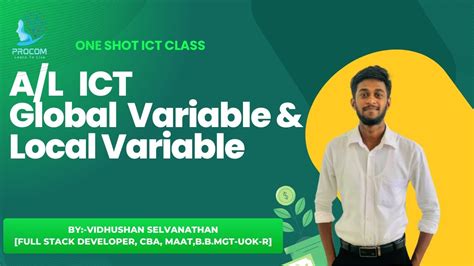 Al Ict Python Global Variable Local Variable Function English Medium Youtube