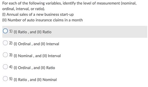Solved For Each Of The Following Variables Identify The