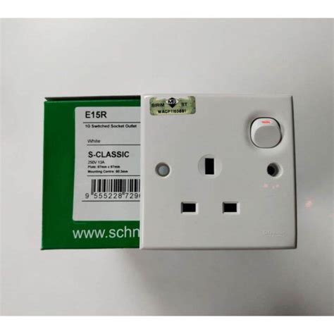 Schneider Clipsal 13a E15 Single Switch Socket Outlet S Classic Sirim Approval Lazada
