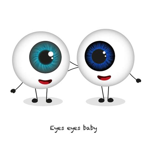 Des Yeux Des Yeux Un Bébé Des Yeux Mignons Et Drôles Qui Sembrassent Vecteur Premium