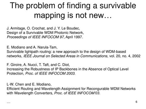 Ppt On Survivable Routing Of Mesh Topologies In Ip Over Wdm Networks