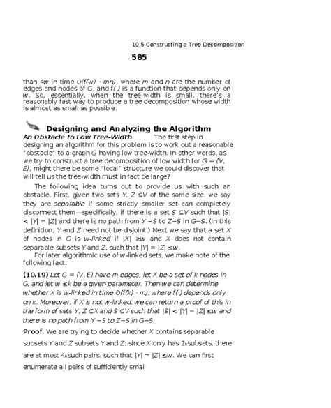 Constructing A Tree Decomposition Algorithm Design Insights Cs 610