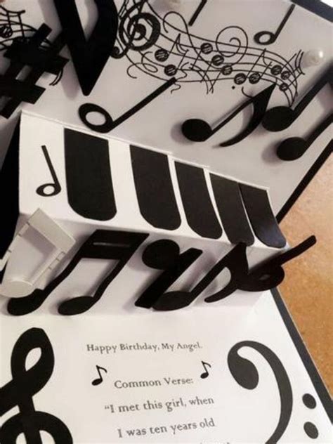 music note pop up card musical cards music notes pop up cards