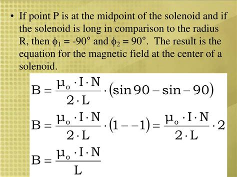 Magnetic Field Of A Solenoid Equation