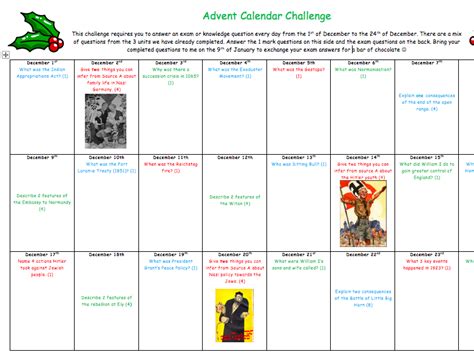 Gcse History Advent Calendar Teaching Resources