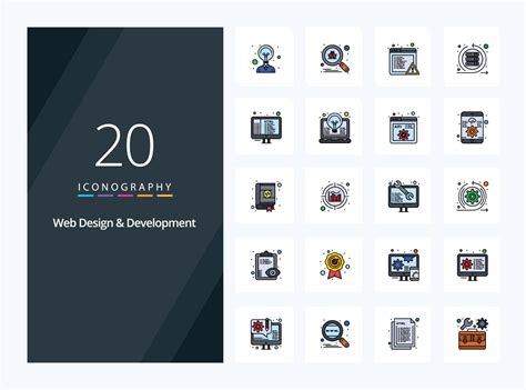 20 Web Design And Development Line Filled Icon For Presentation 19435141 Vector Art At Vecteezy