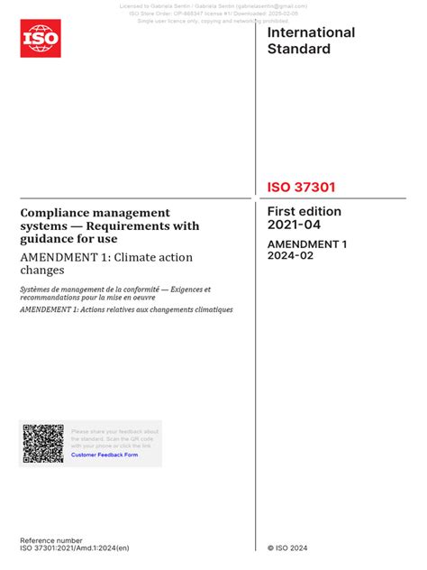 Iso 37301 2021 Amd 1 2024 En Pdf International Organization For Standardization