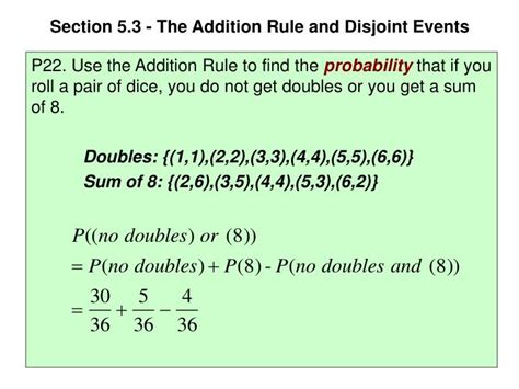 ppt section 5 3 the addition rule and disjoint events powerpoint