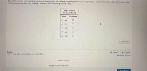 Solved Calculate The Sample Variance And Sample Standard Chegg Com