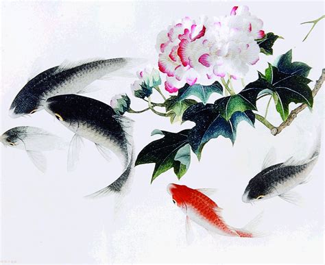 芙蓉鲤鱼图片 十字绣 赏析 大山谷图库