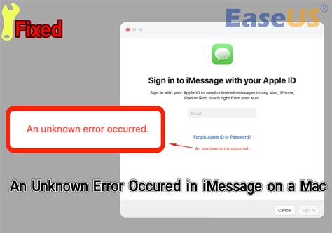 Fix An Unknown Error Occured In Imessage On A Mac