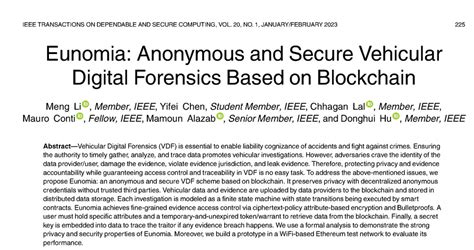 我院师生在ccf网络与信息安全领域a类期刊ieee tdsc 发表文章并被选为当期featured article 计算机与信息学院（人工智能学院）