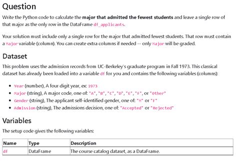 Solved Question Write The Python Code To Calculate The Major