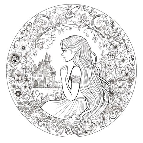 Rapunzel Mandala” Kostenloses Ausmalbild