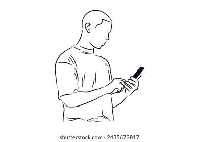 How To Draw Someone Holding A Phone