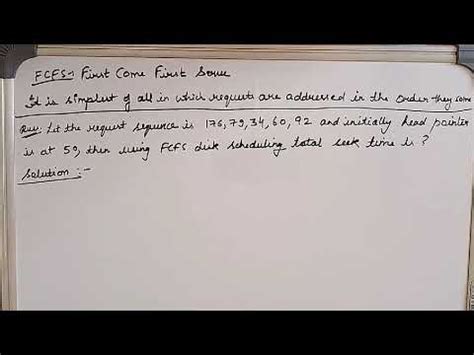 FCFS Disk Scheduling Algorithm With Example YouTube