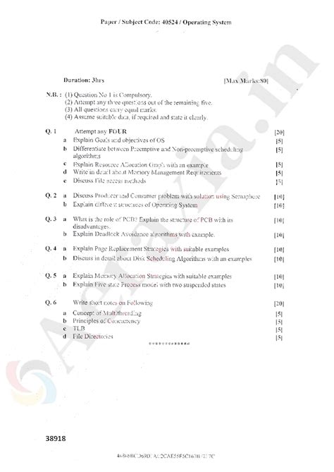 operating system os pyq 2023 dec 2018 may comps sem iv aeraxia