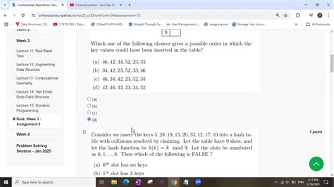 fundanemtal algorithms design and analysis week 3 assignment solution nptel 2025 youtube