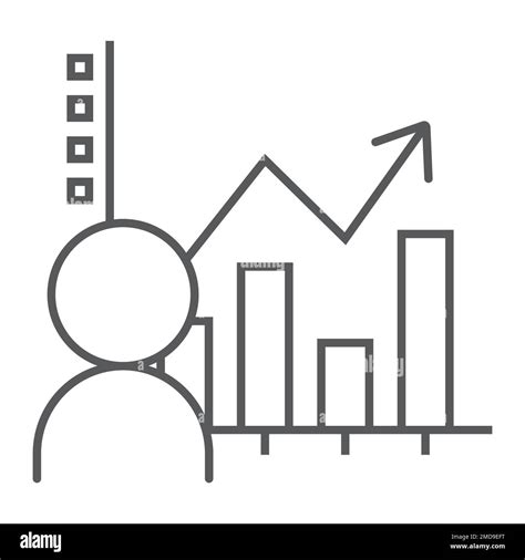 User Analysis Thin Line Icon Data And Analytics Graph Sign Vector