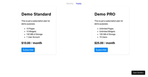 React Reflow Pricing Table Codesandbox