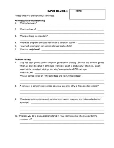 Cambridge Igcse In Ict Unit 2 Input And Output Devices Teaching