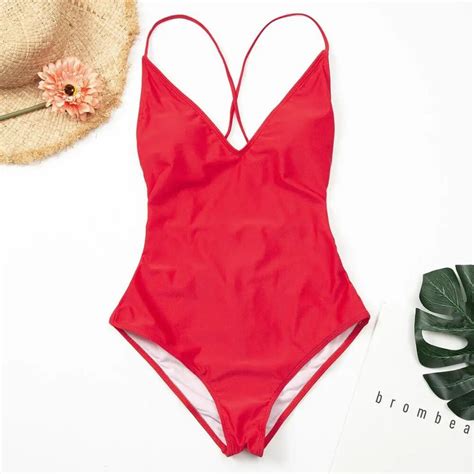 Badu Bg Нови дамски едноцветни бикини Секси превръзки Целен бански костюм без гръб Дамски бански