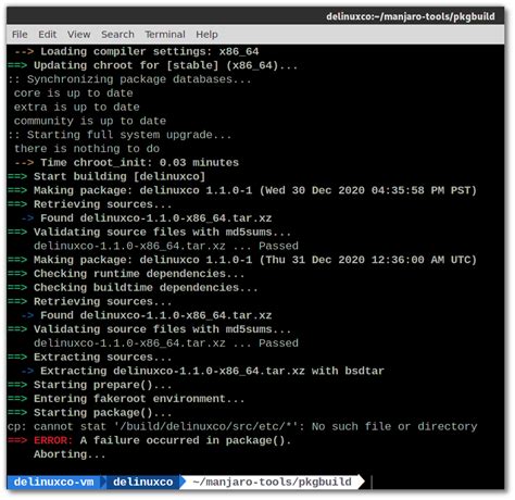 building aur packages using manjaro tools development tools manjaro