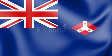 3d Flag Of British Straits Settlements 1925 1942 Stock Illustration
