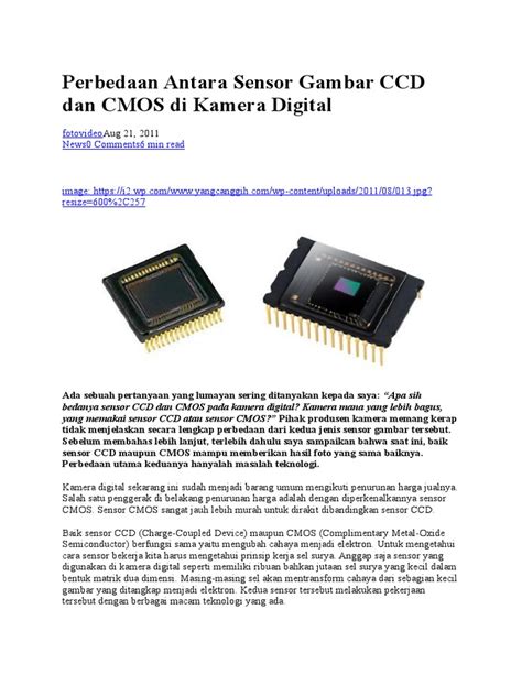 Perbedaan Antara Sensor Gambar Ccd Dan Cmos Pdf