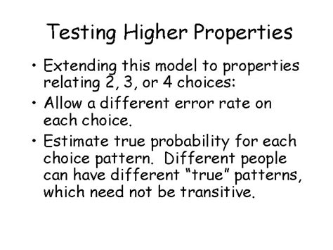 Testing Transitivity With A True And Error Model