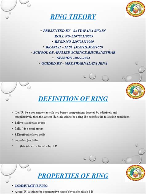 Ring Theory Sps Pdf Ring Mathematics Group Mathematics