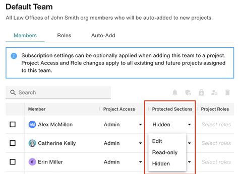 Protected Sections Filevine Help Center