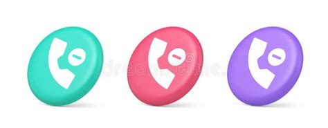 Phone Call Delete Contact Communication Button Voice Conversation Web Interface App 3d Isometric
